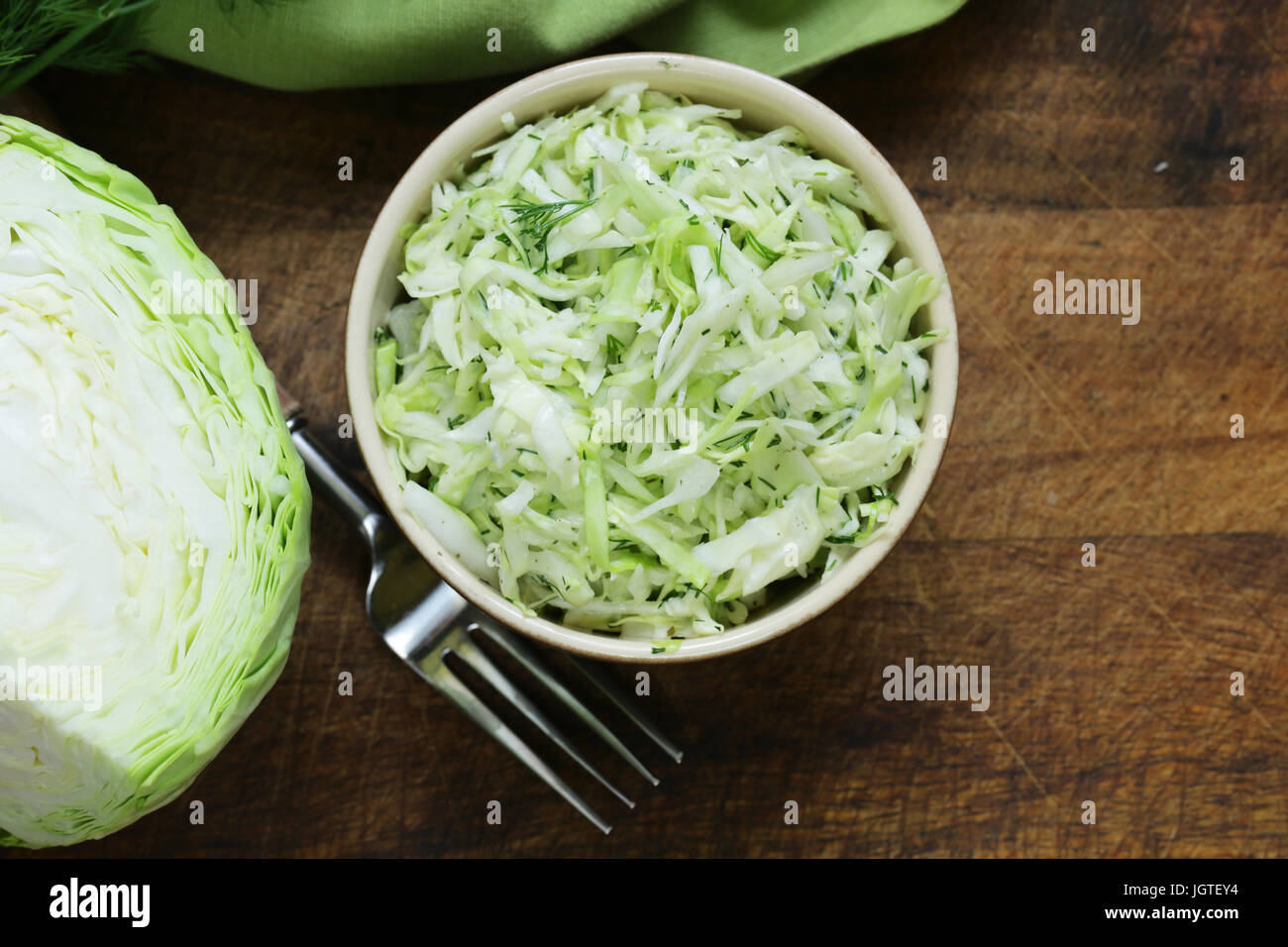 Cabbage Cole Slaw salad with dill Stock Photo - Alamy