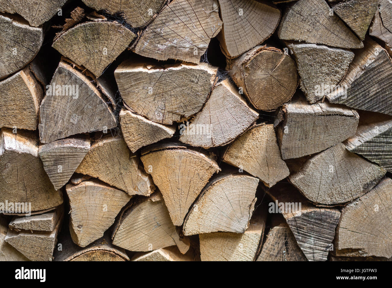 Stack of chopped fire wood close up from the front Stock Photo - Alamy