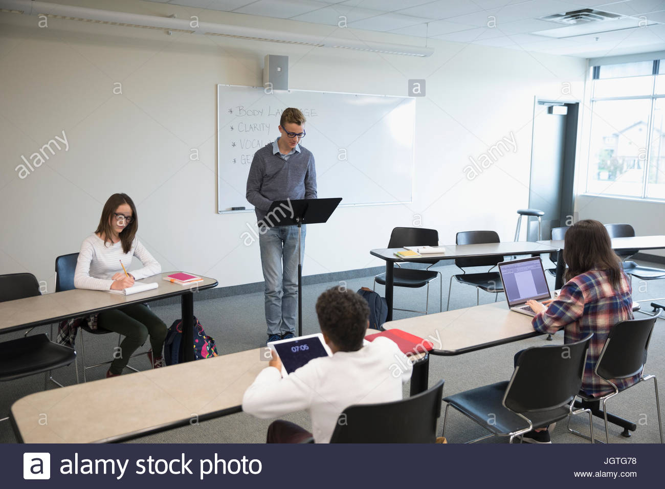 Child podium speaking hi-res stock photography and images - Alamy