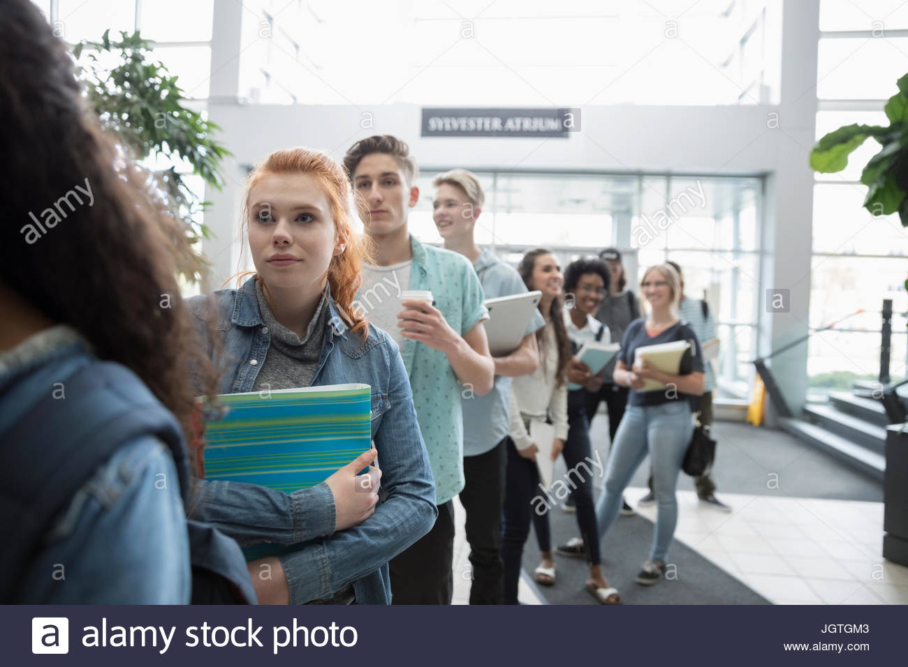 University students queue hi-res stock photography and images - Alamy