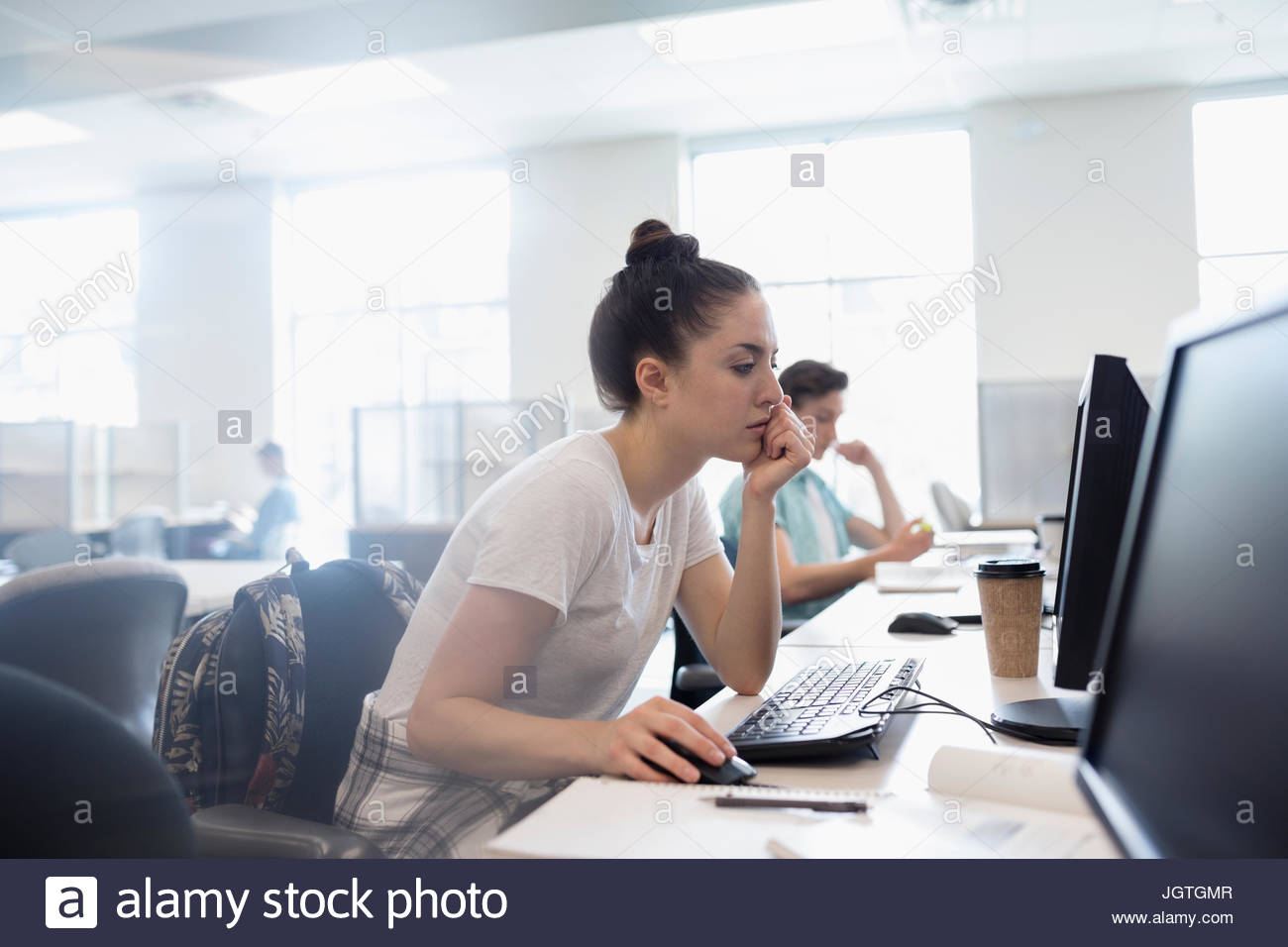 Student studying on computer hi-res stock photography and images - Alamy