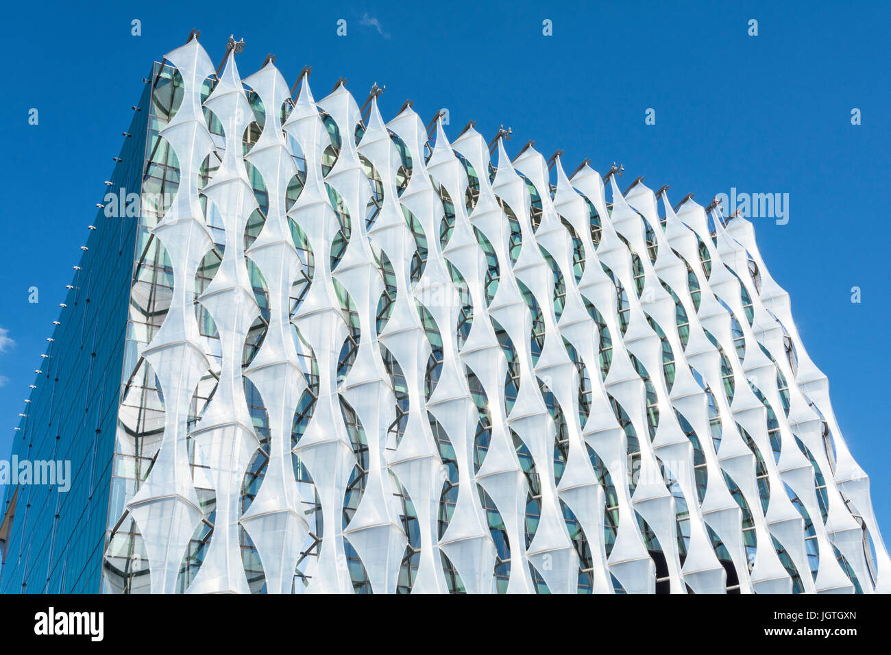 Closeup of The New US Embassy, Embassy Gardens, Nine Elms, Vauxhall ...
