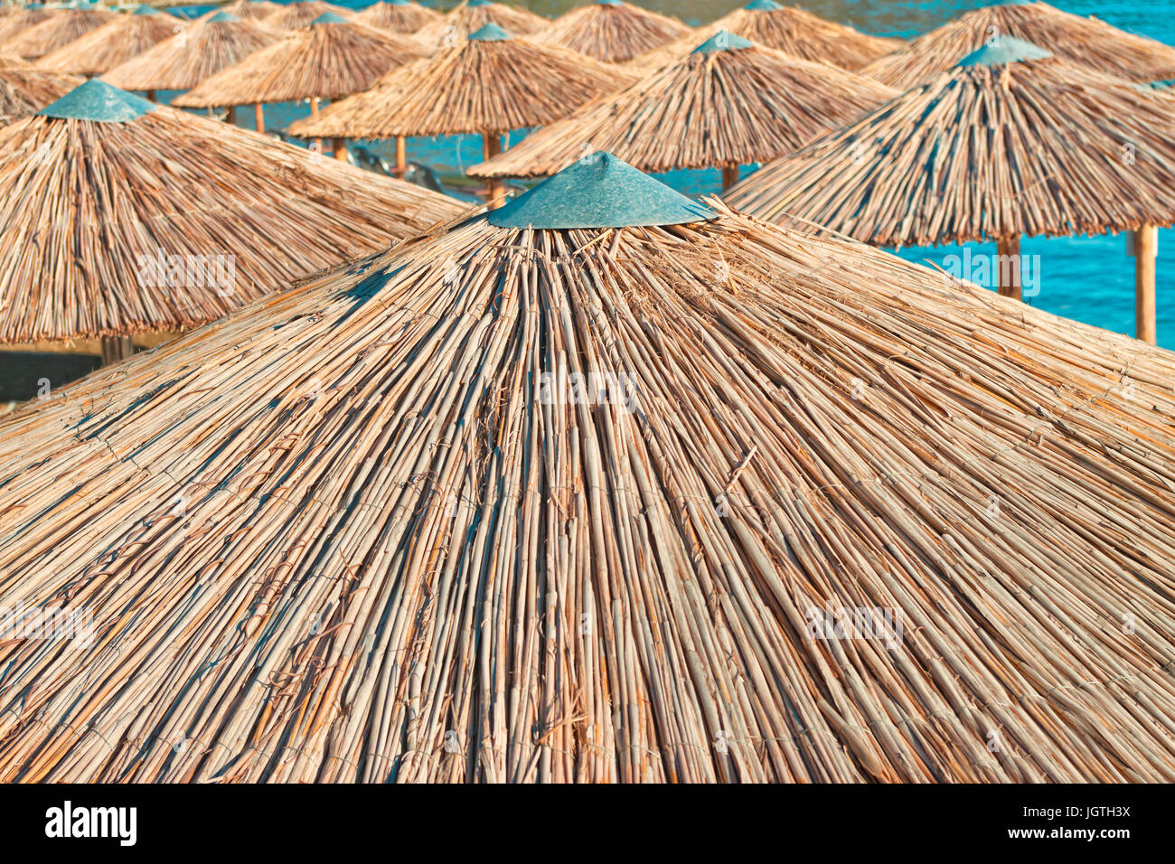 Beach umbrella made straw hi-res stock photography and images - Alamy