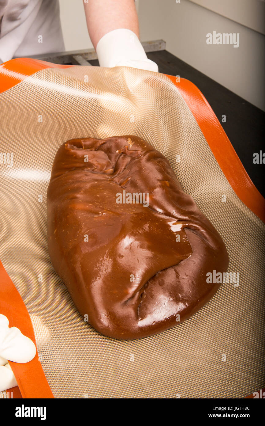 Artisanal production of caramel toffee sweets butterscotch candies ...