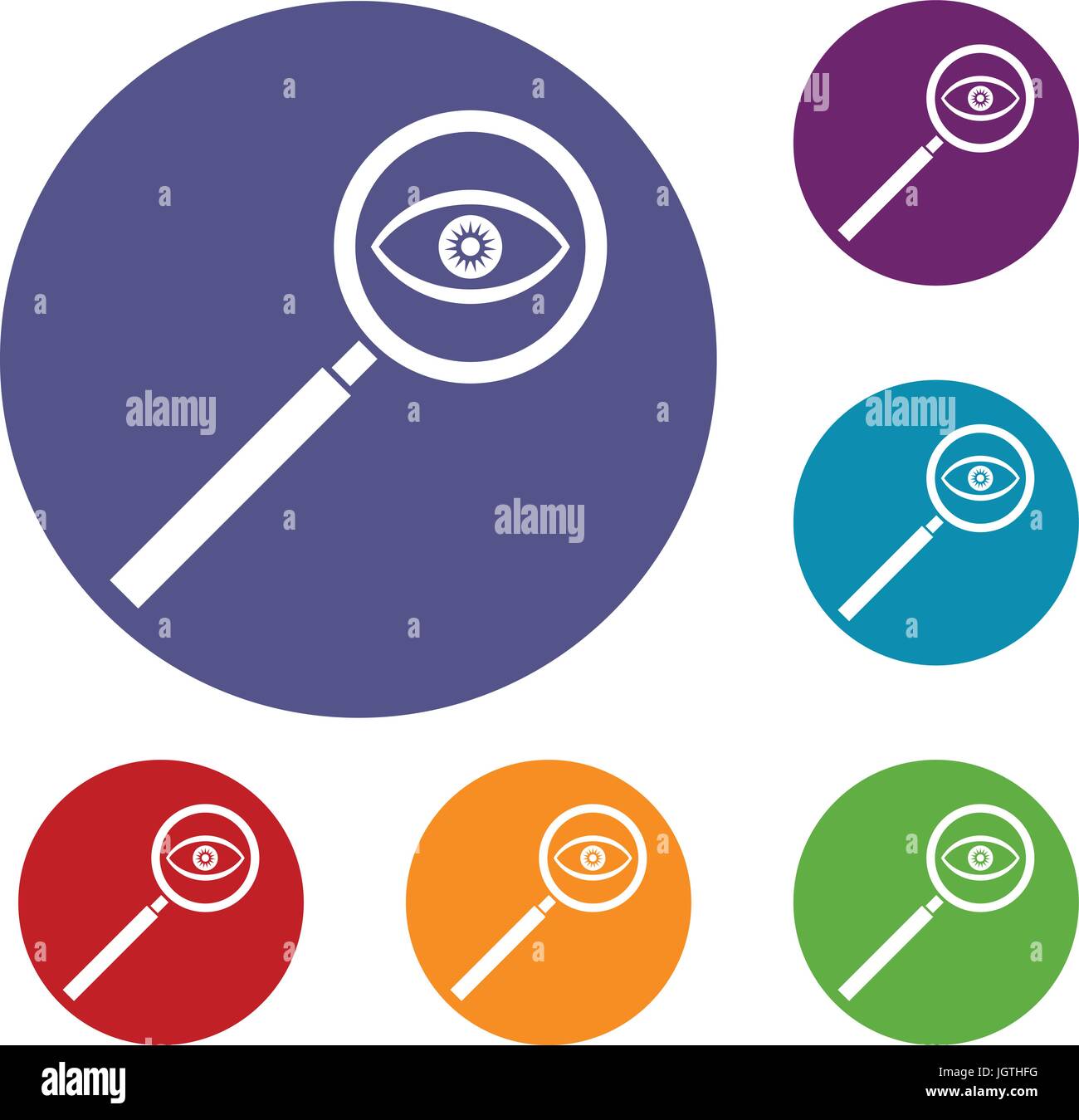 Magnifying glass icons set Stock Vector Image & Art - Alamy