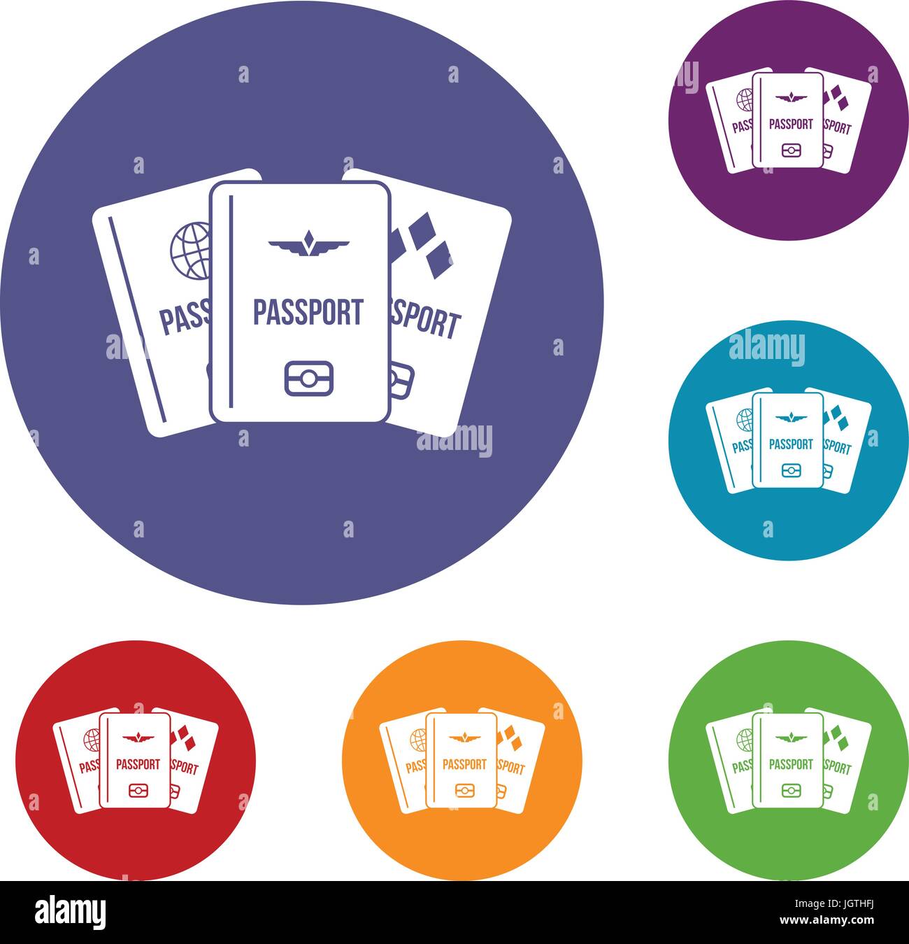 Passports icons set Stock Vector Image & Art - Alamy