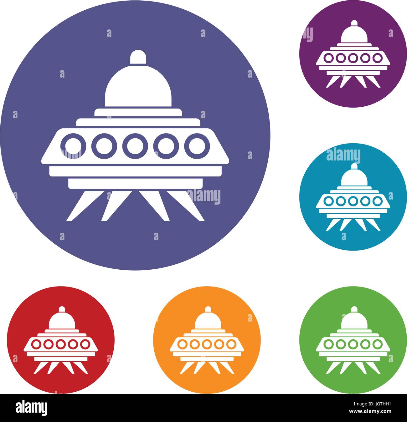 Alien spaceship icons set Stock Vector Image & Art - Alamy