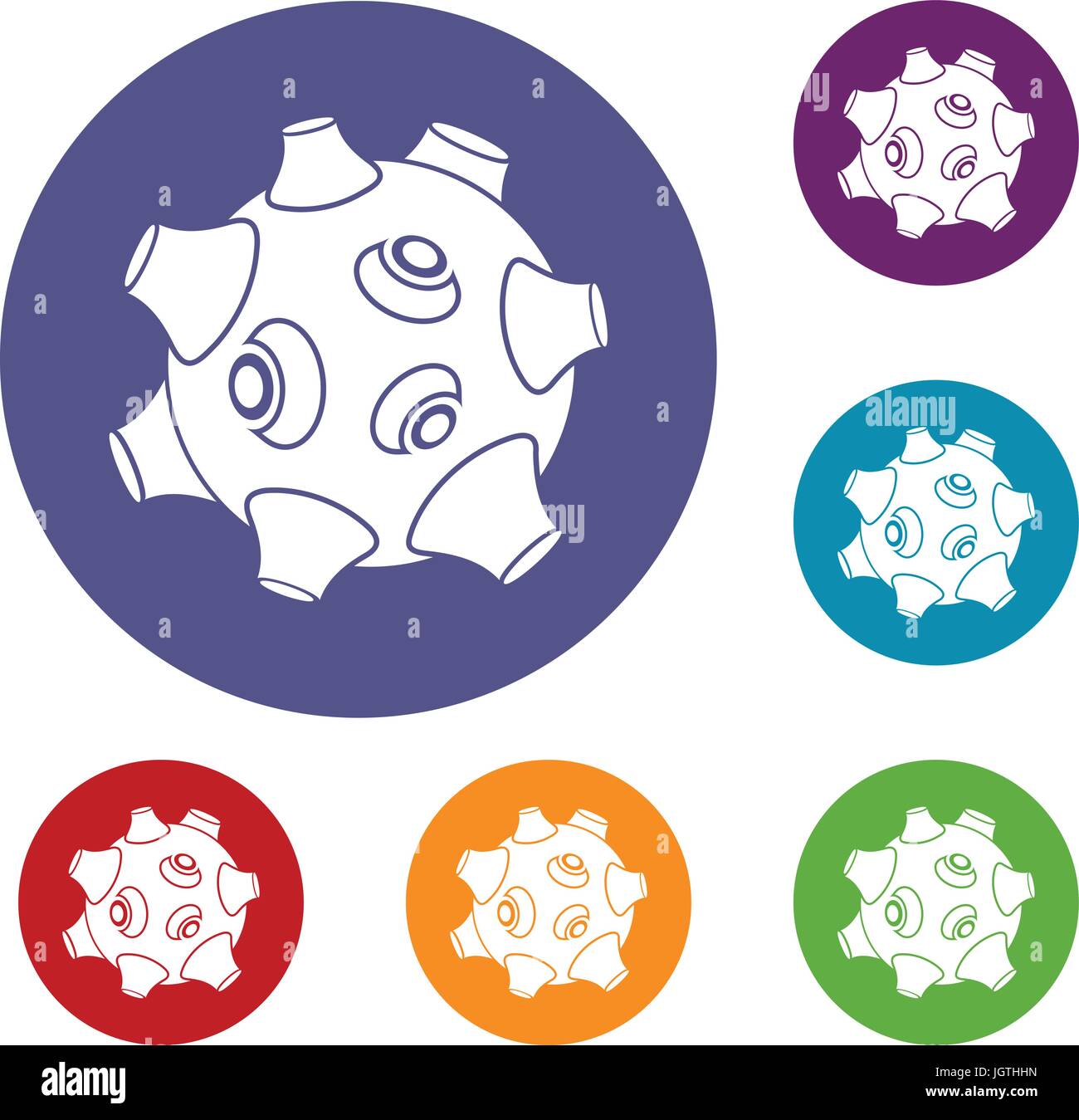 Moon with craters icons set Stock Vector Image & Art - Alamy