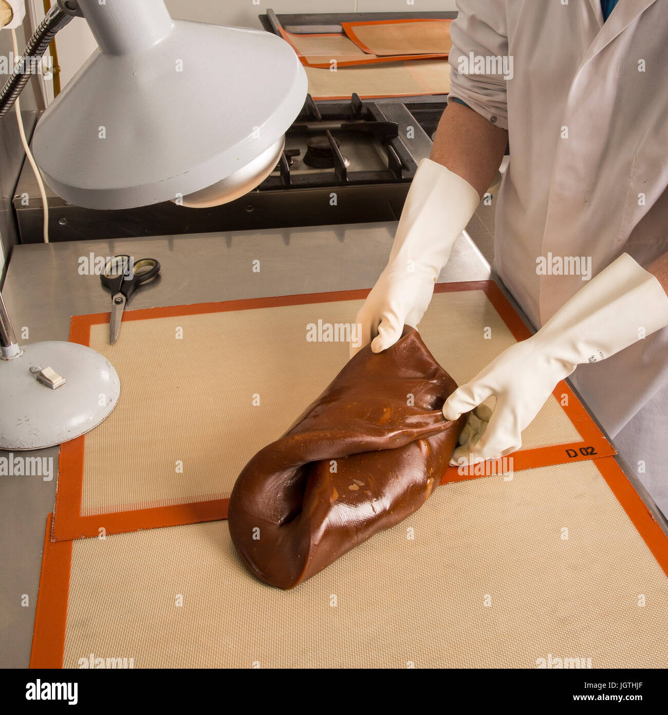 Artisanal production of caramel toffee sweets butterscotch candies ...