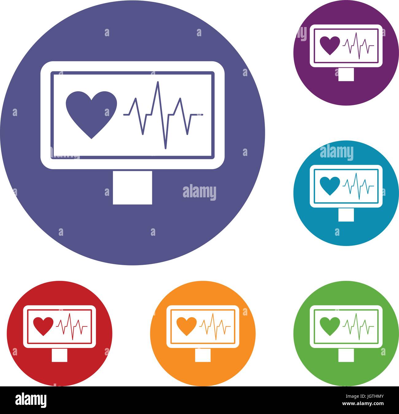 Heartbeat icons set Stock Vector Image & Art - Alamy