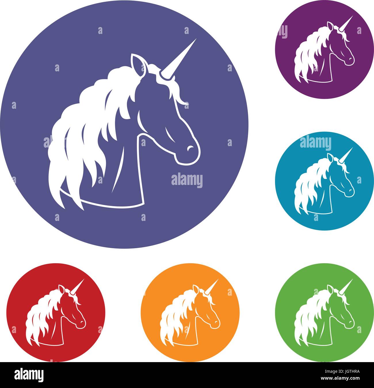 Unicorn icons set Stock Vector Image & Art - Alamy