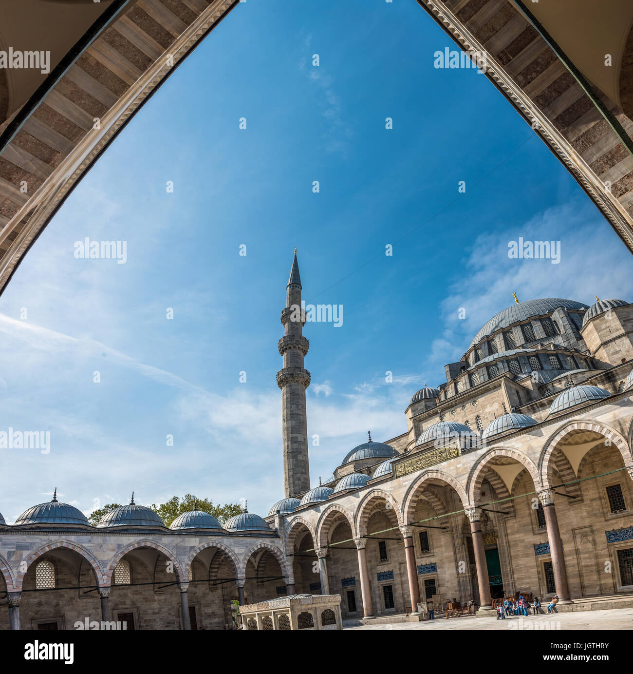 Exterior view of Suleymaniye Mosque .The mosque was constructed under ...