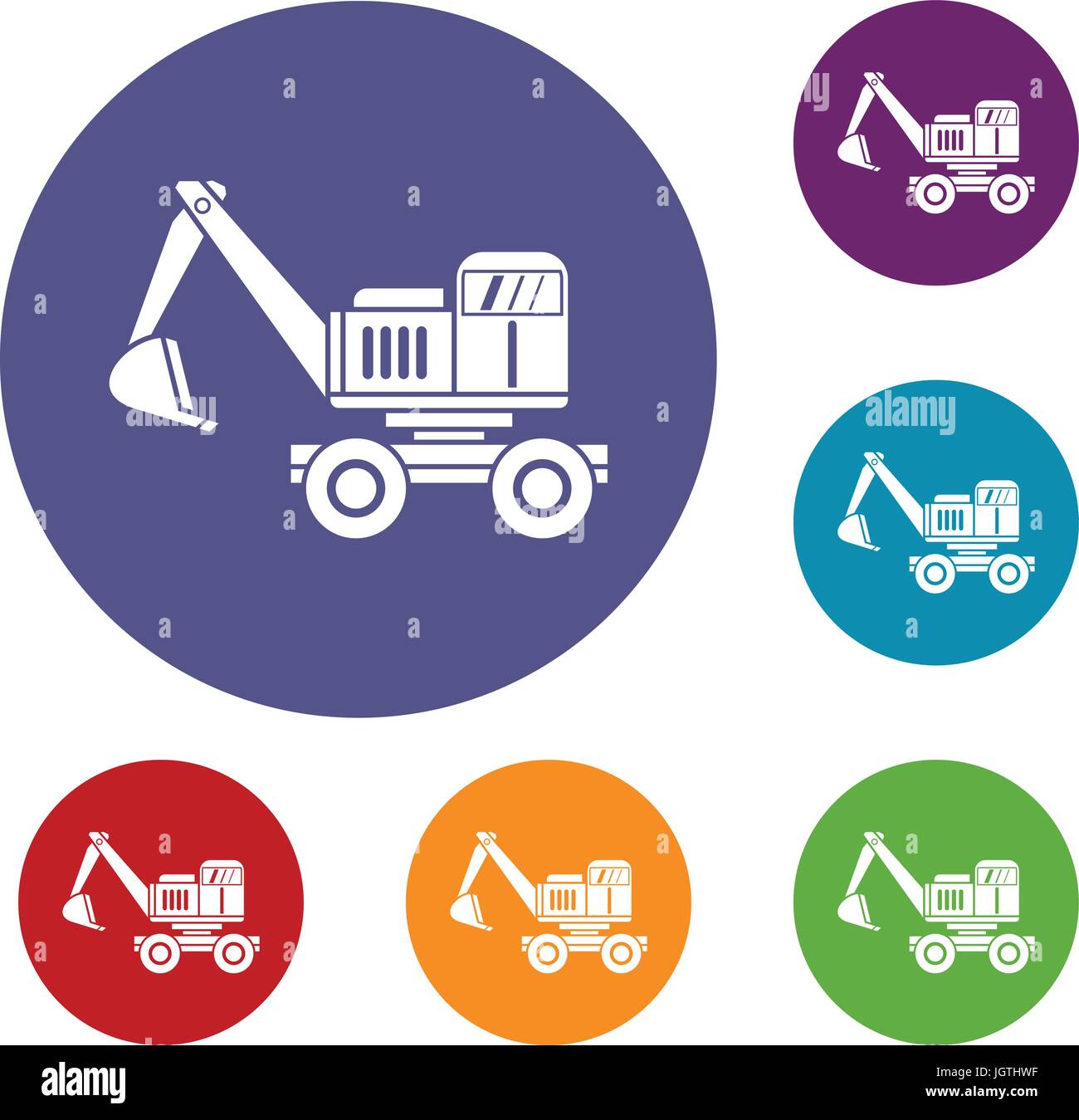 Excavator icons set Stock Vector Image & Art - Alamy
