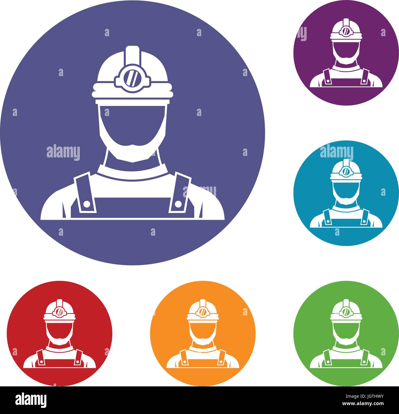 Male miner icons set Stock Vector Image & Art - Alamy