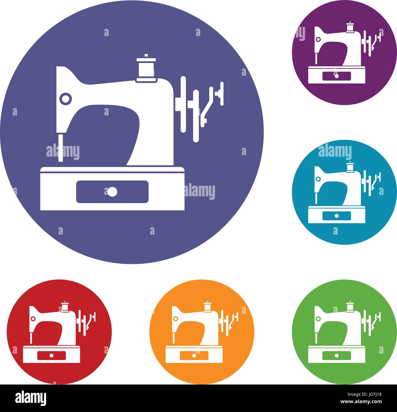 Sewing machine icons set Stock Vector Image & Art - Alamy
