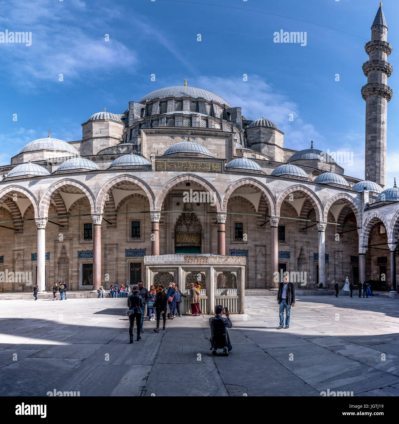 Exterior view of Suleymaniye Mosque .The mosque was constructed under ...