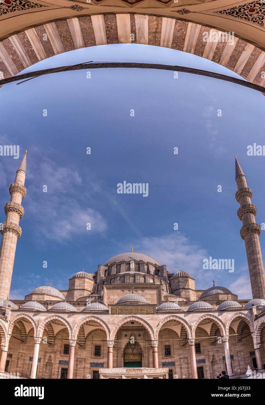 Exterior view of Suleymaniye Mosque .The mosque was constructed under ...