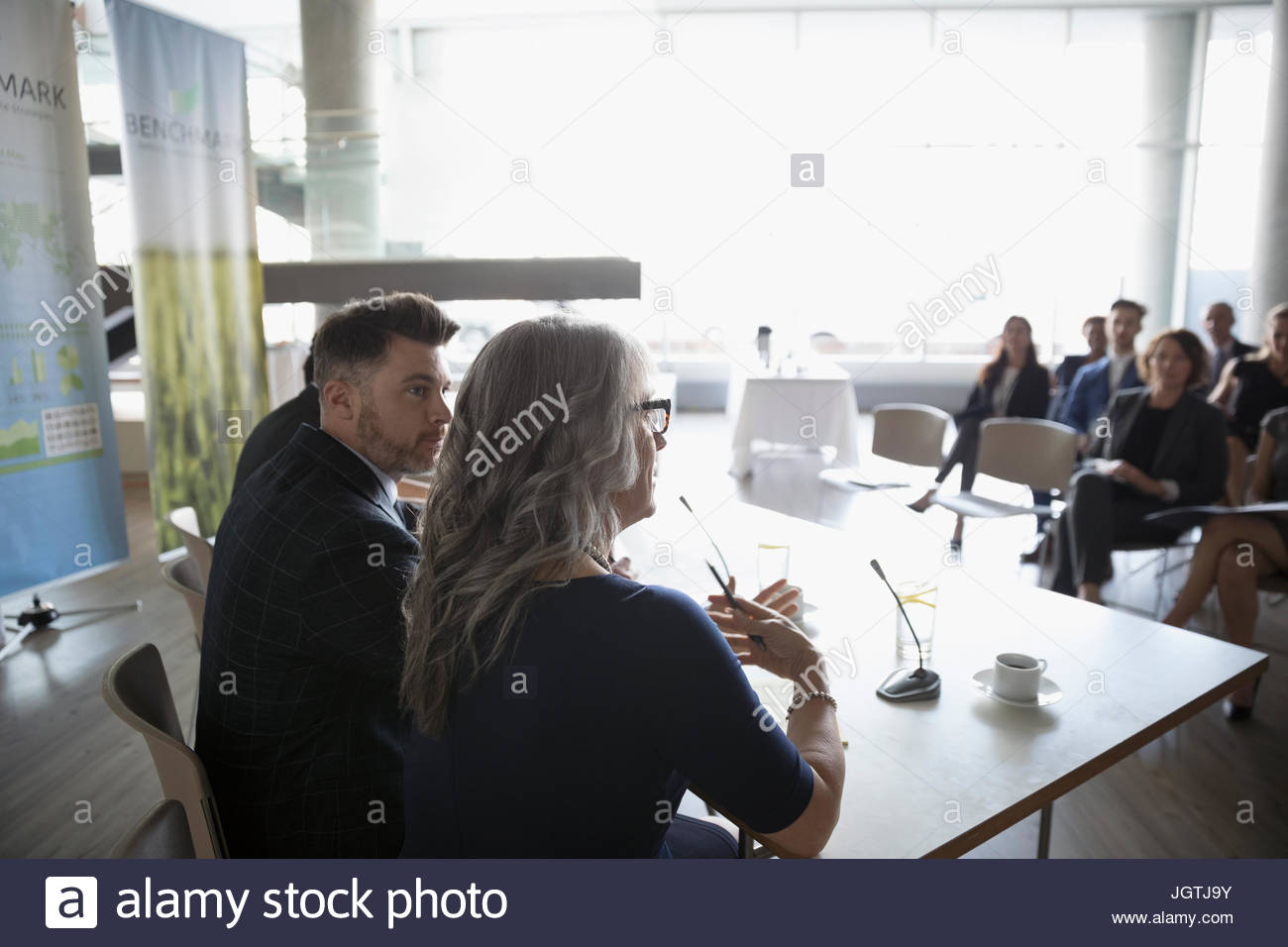 Woman talking at conference table hi-res stock photography and images ...