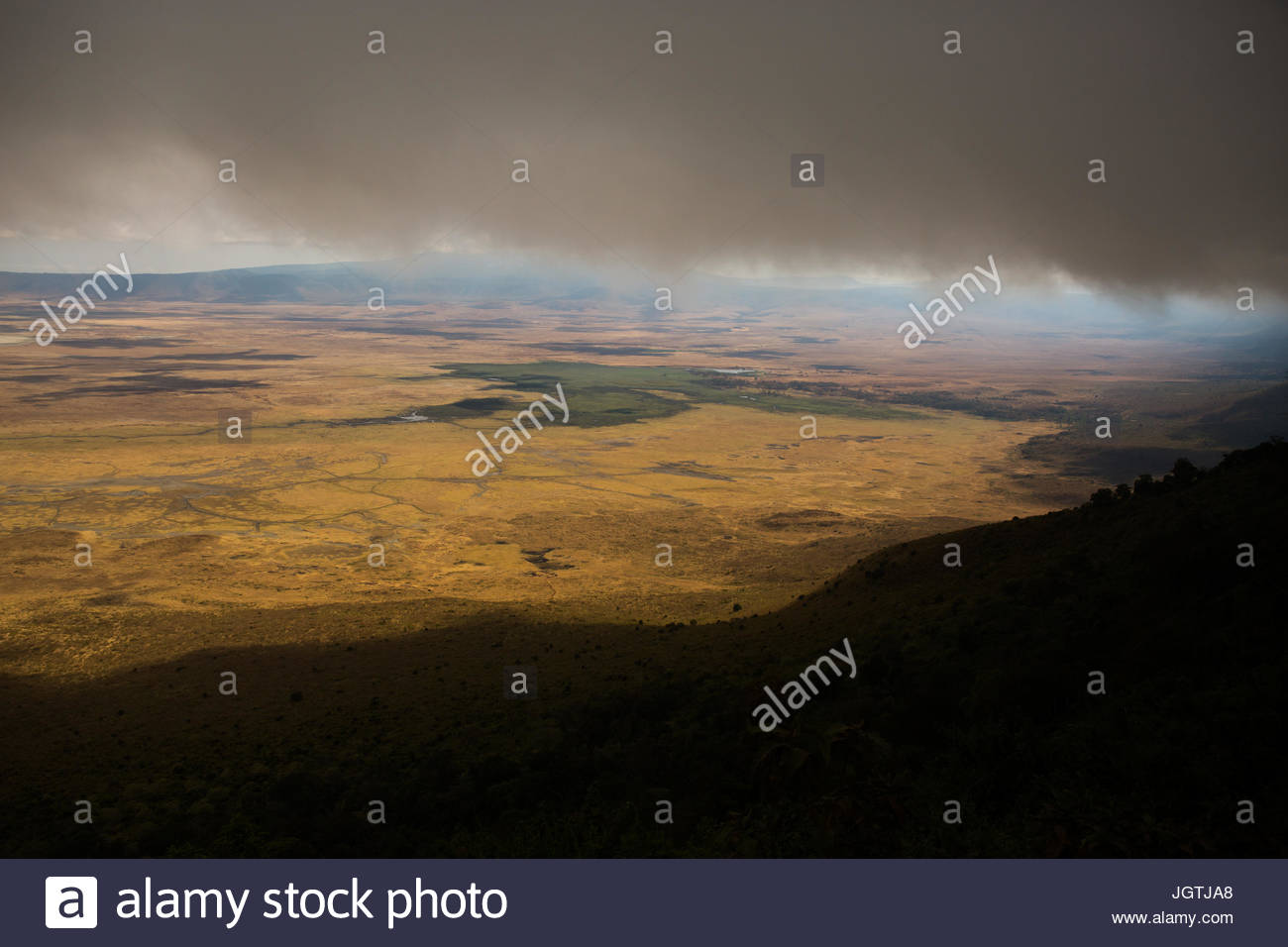 Ngorongoro Crater Aerial Stock Photos & Ngorongoro Crater Aerial Stock ...