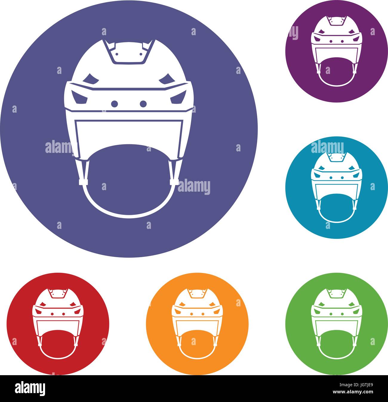 Hockey helmet icons set Stock Vector Image & Art - Alamy