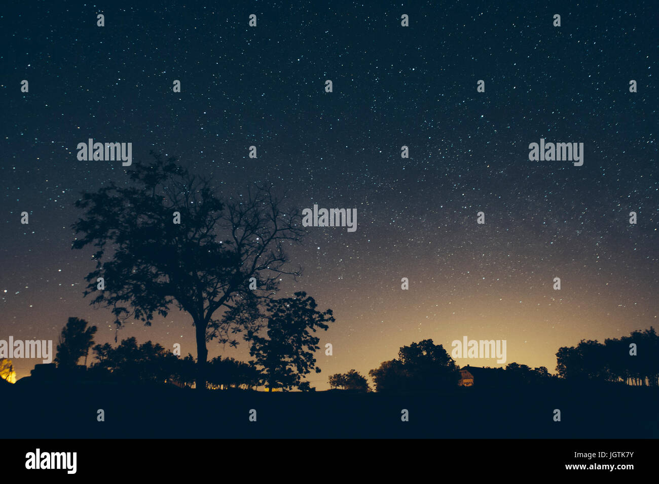 Night sky at countryside Stock Photo - Alamy