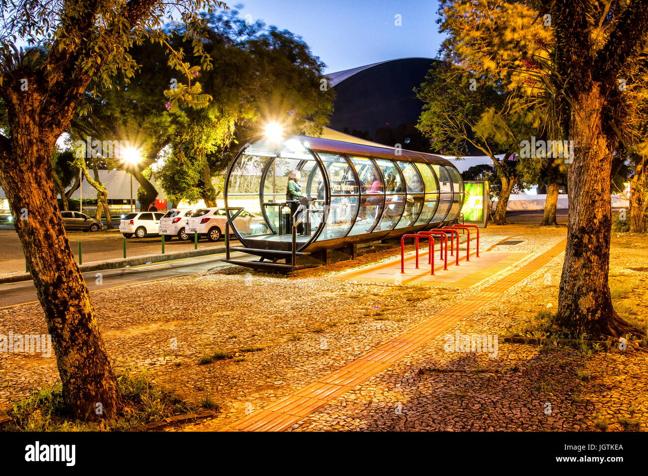 Tube bus stop. Curitiba, Parana, Brazil Stock Photo - Alamy