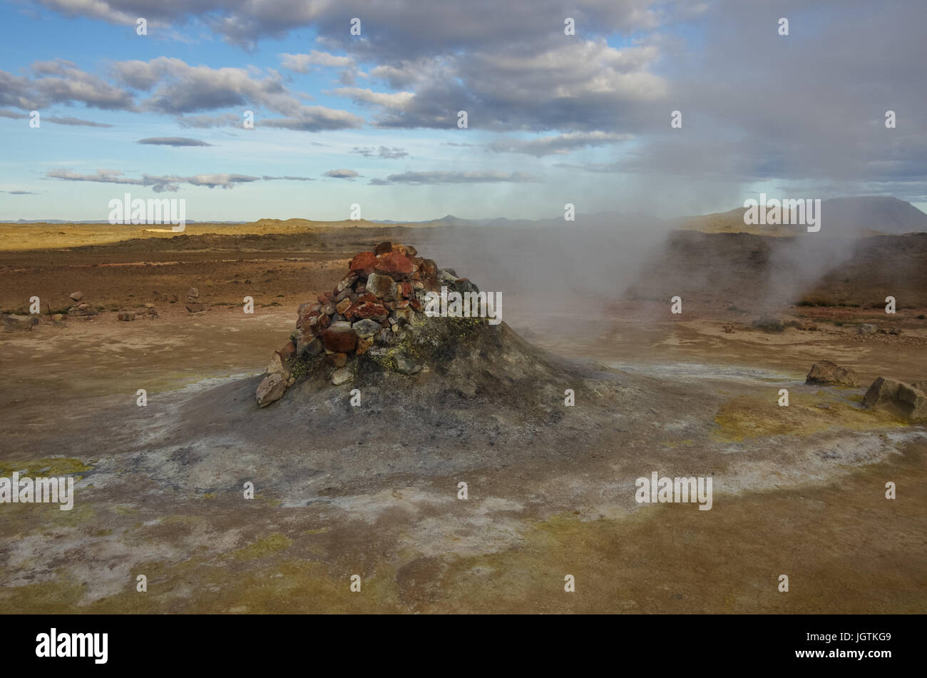 Hverarond geothermal field in Iceland. This is a field in Krafla ...