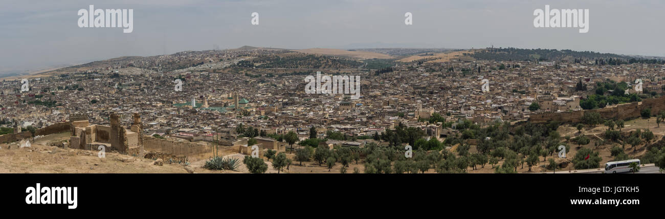 Panorama of the Fes (Fez) medina old town - one of the ancient Imperial ...