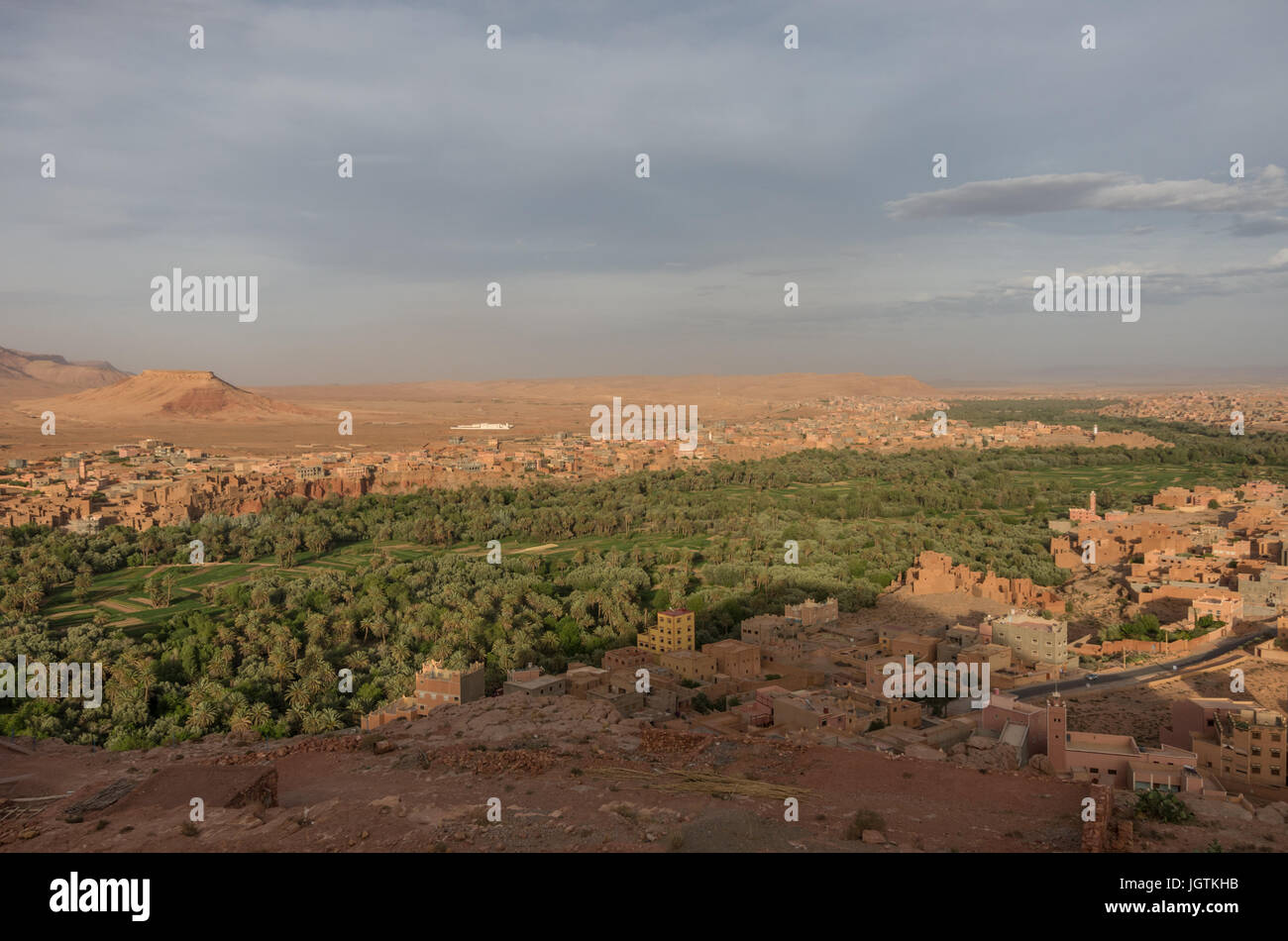 Panorama of Tinghir city in Morocco. Tinghir is an oasis on the Todgha ...