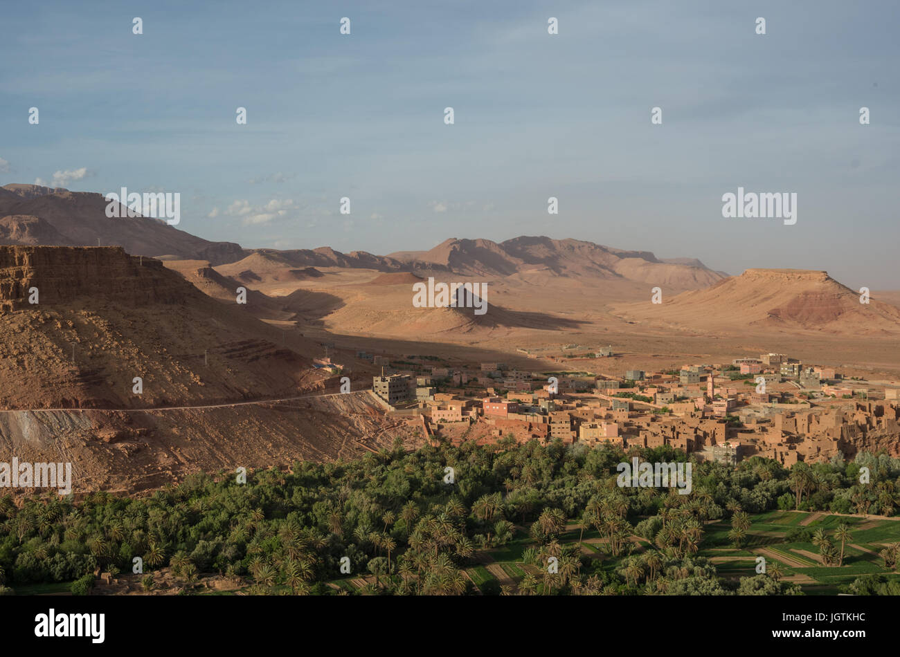 Panorama of Tinghir city in Morocco. Tinghir is an oasis on the Todgha ...
