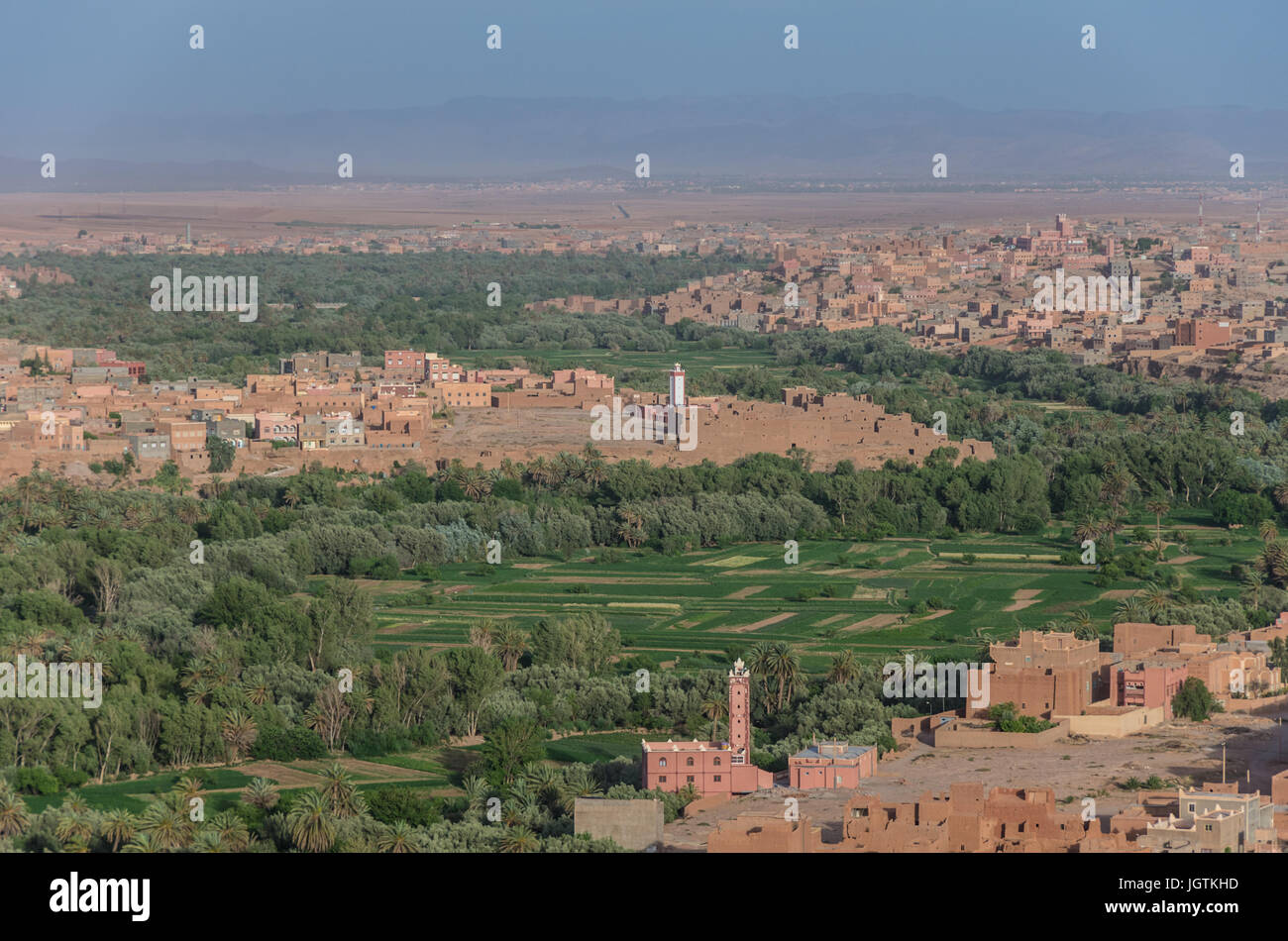 Panorama of Tinghir city in Morocco. Tinghir is an oasis on the Todgha ...