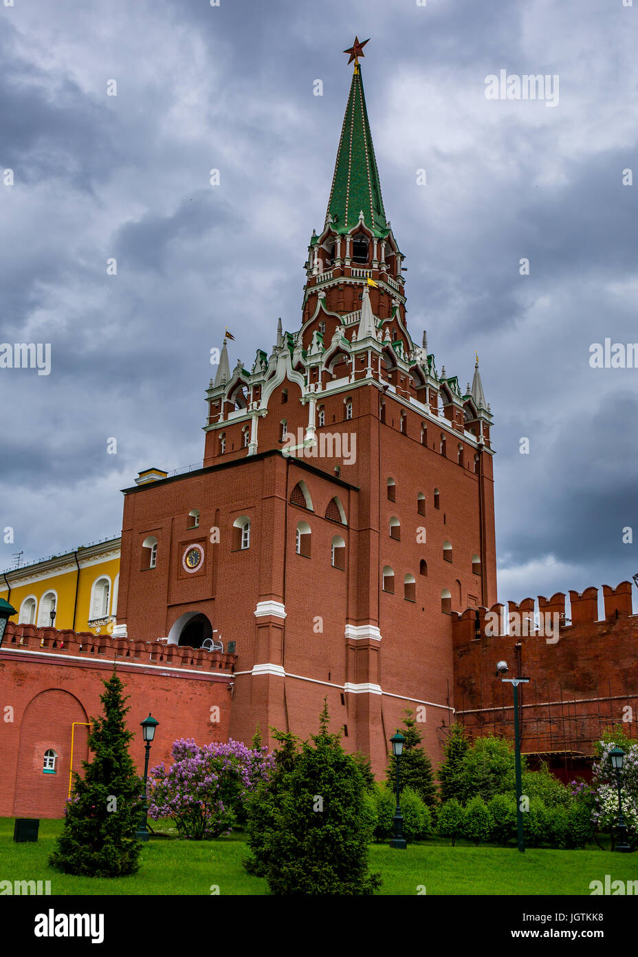 The Trinity (Troitskaya) Tower of the Kremlin in Moscow, Russia Stock ...