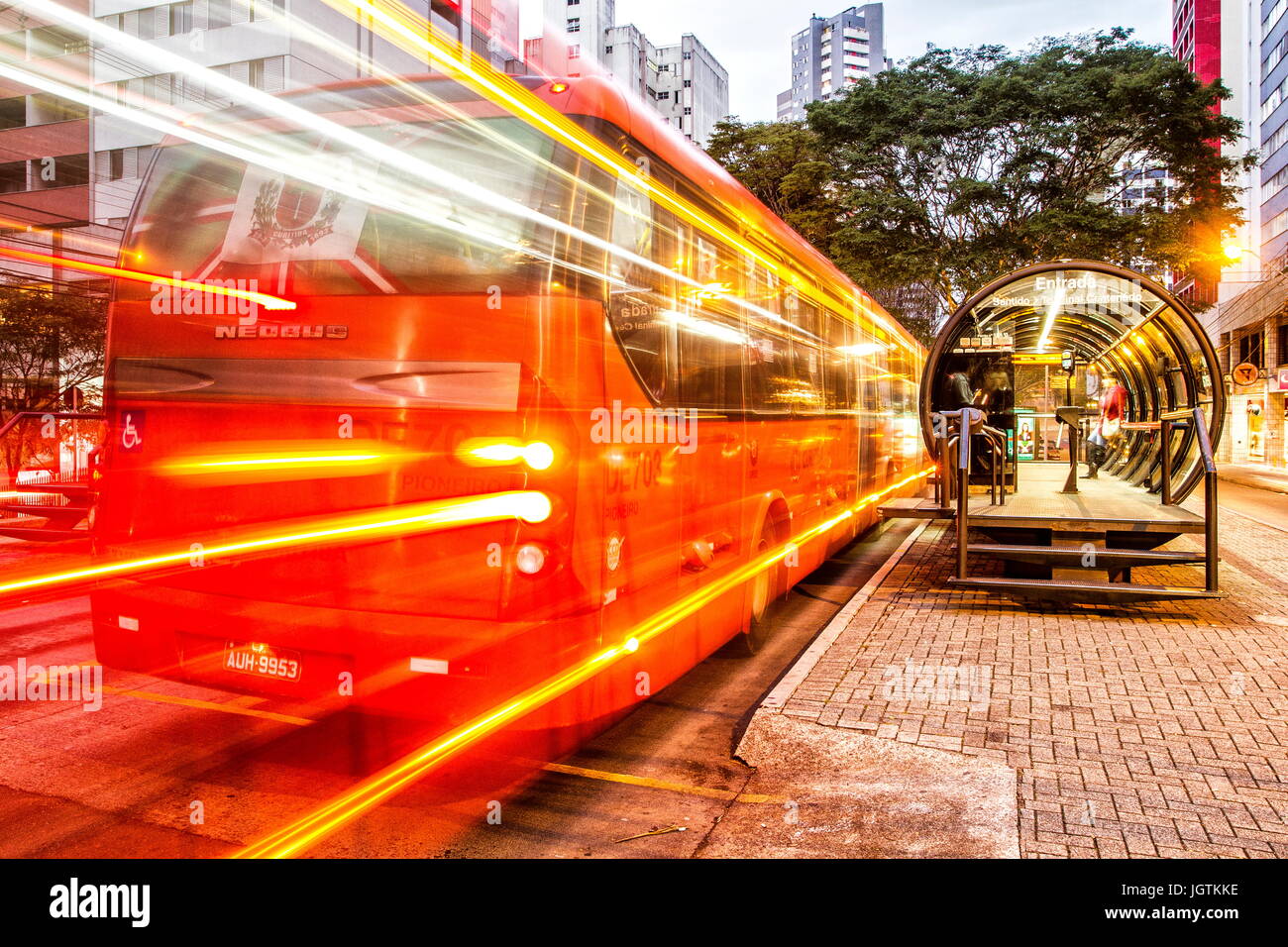 Tube bus stop. Curitiba, Parana, Brazil Stock Photo - Alamy