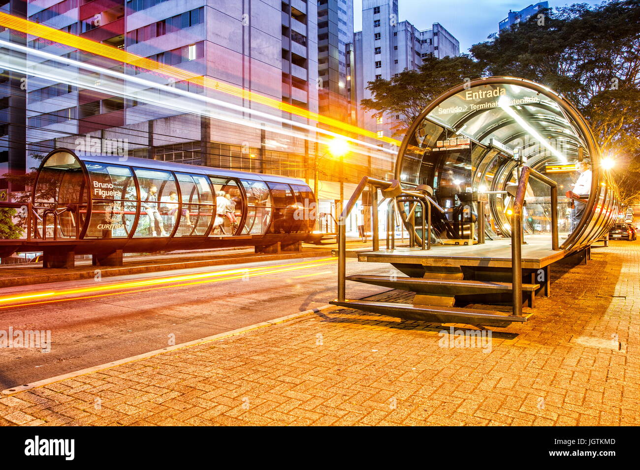 Tube bus stop. Curitiba, Parana, Brazil Stock Photo - Alamy