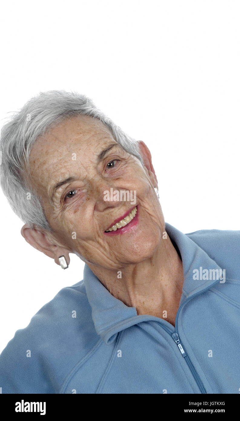 portrait of a smiling elderly woman Stock Photo - Alamy