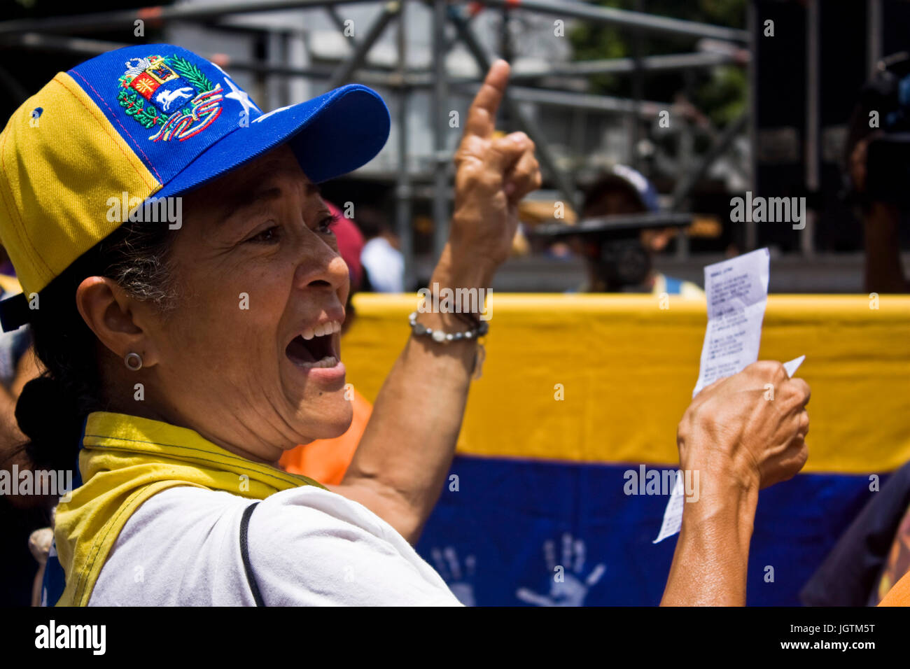 Caracas, Venezuela, 20th April, 2017. A barricade in a street in ...