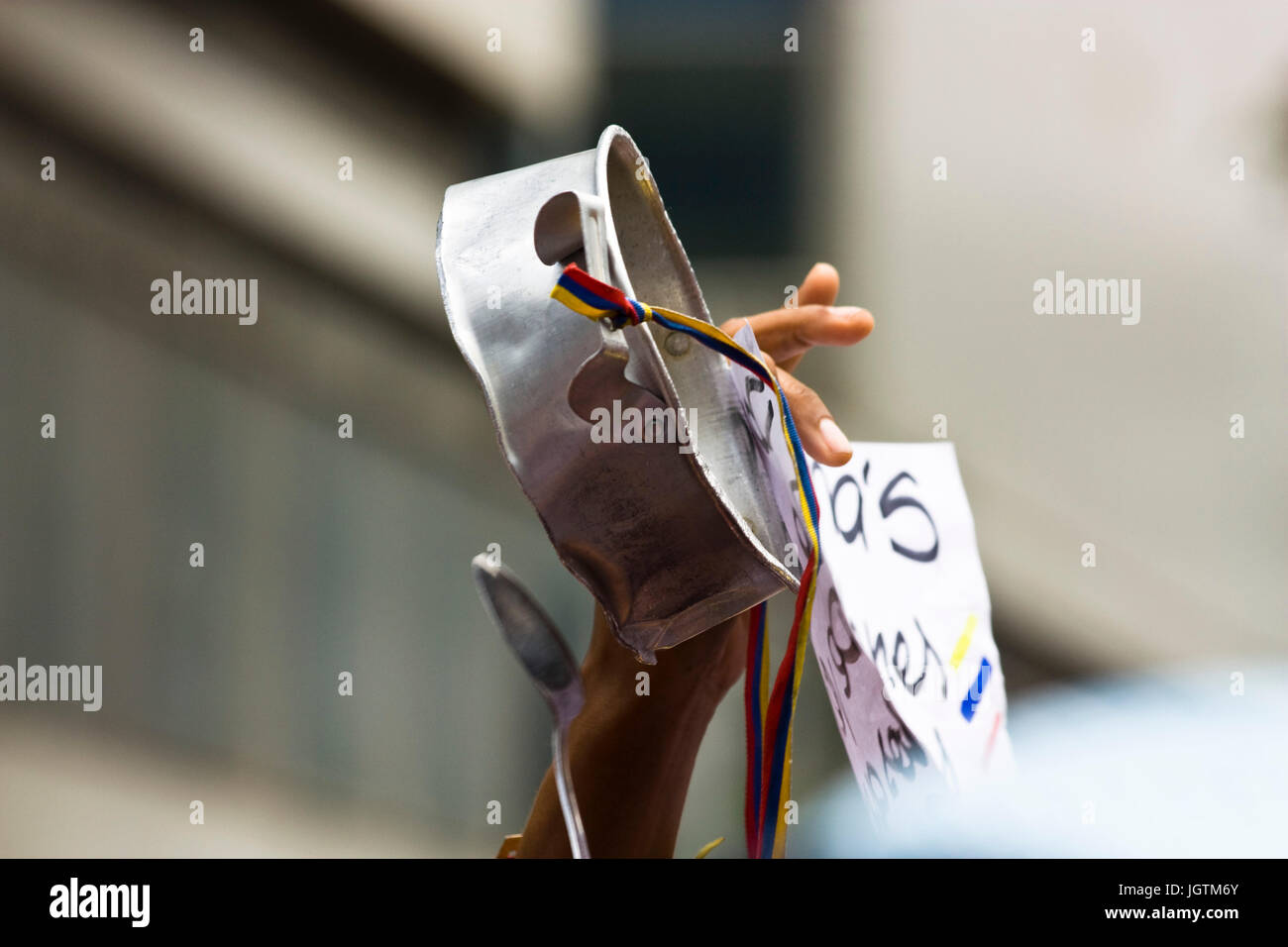 Caracas, Venezuela, 20th April, 2017. A barricade in a street in ...