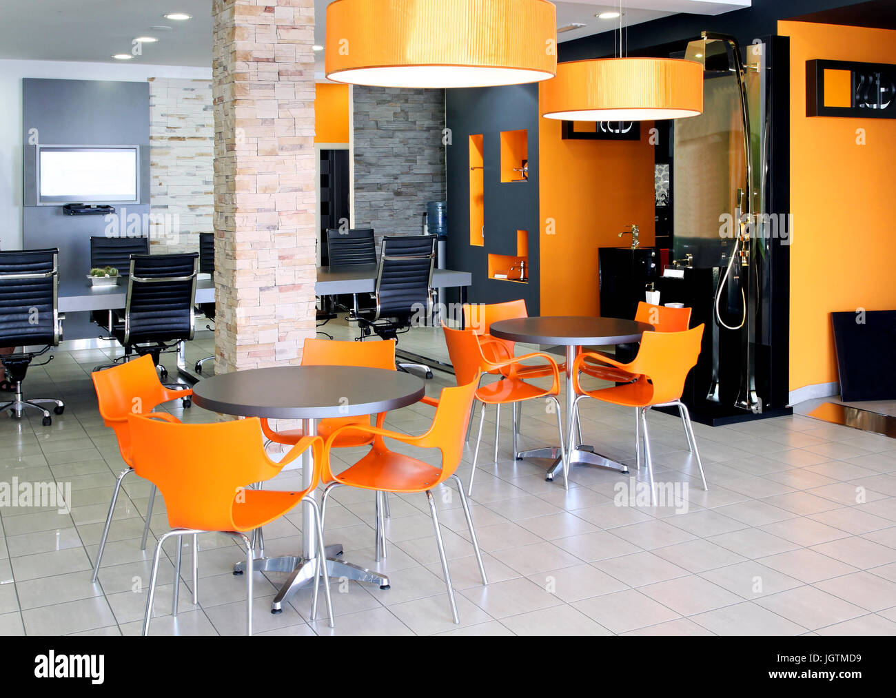 Modern interior office orange hi-res stock photography and images - Alamy
