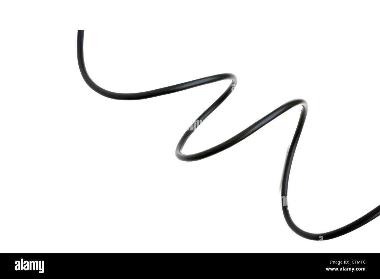 black wire isolated on a white background abstraction Stock Photo - Alamy