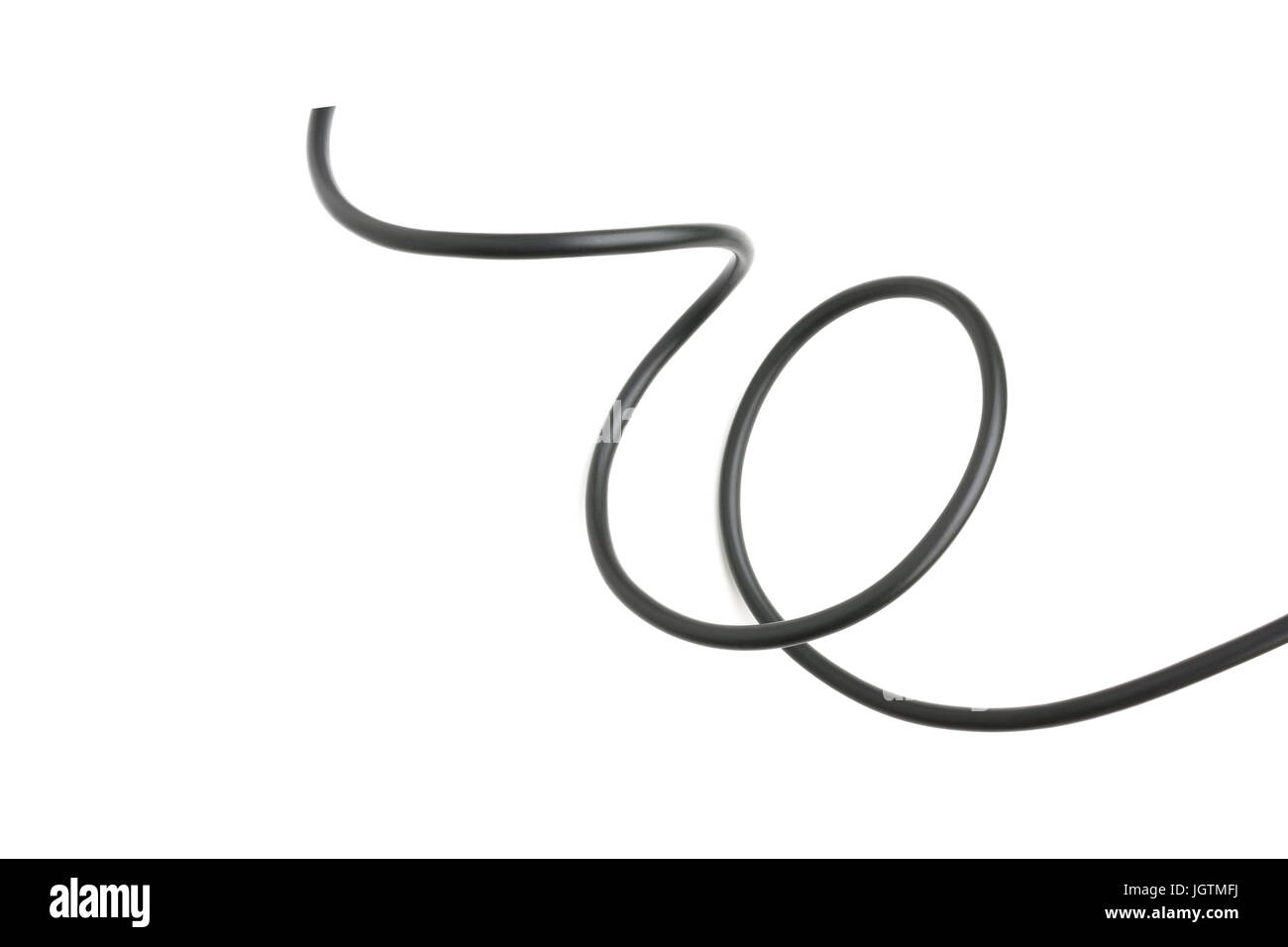 black wire isolated on a white background abstraction Stock Photo - Alamy