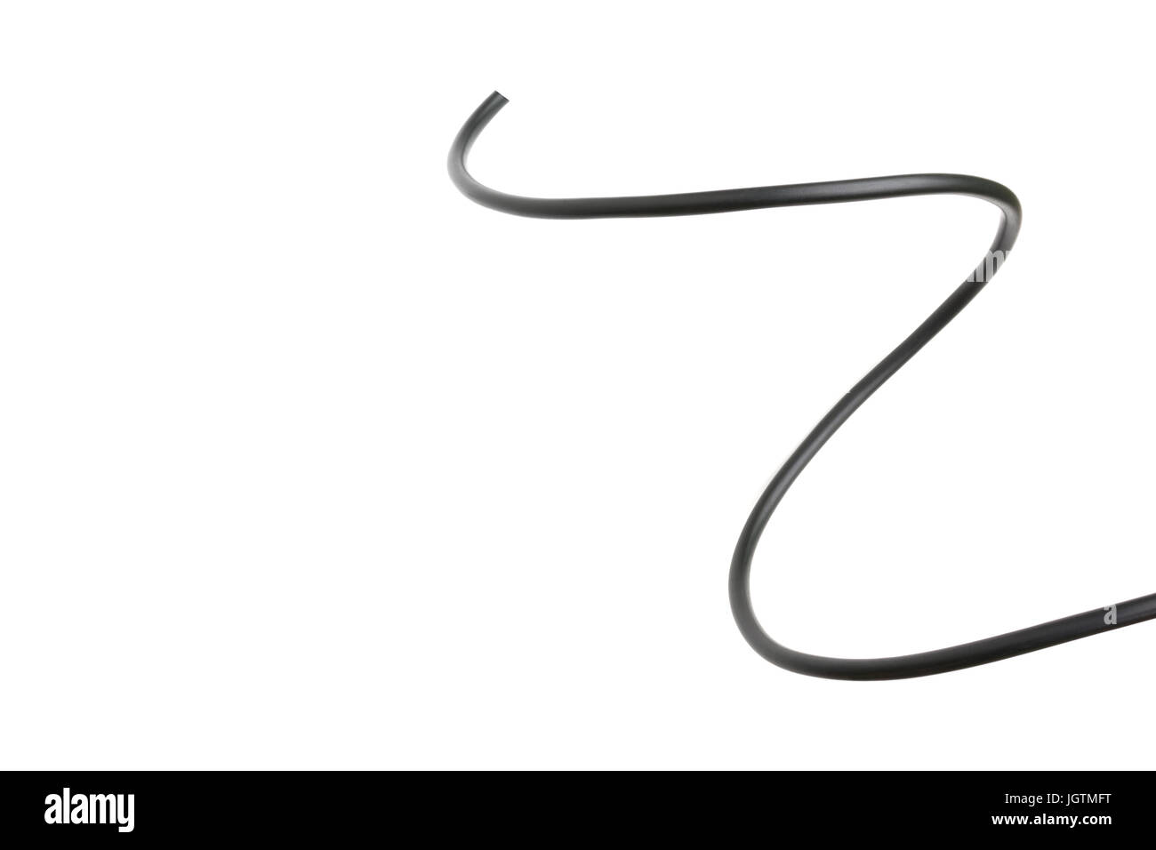 black wire isolated on a white background abstraction Stock Photo - Alamy