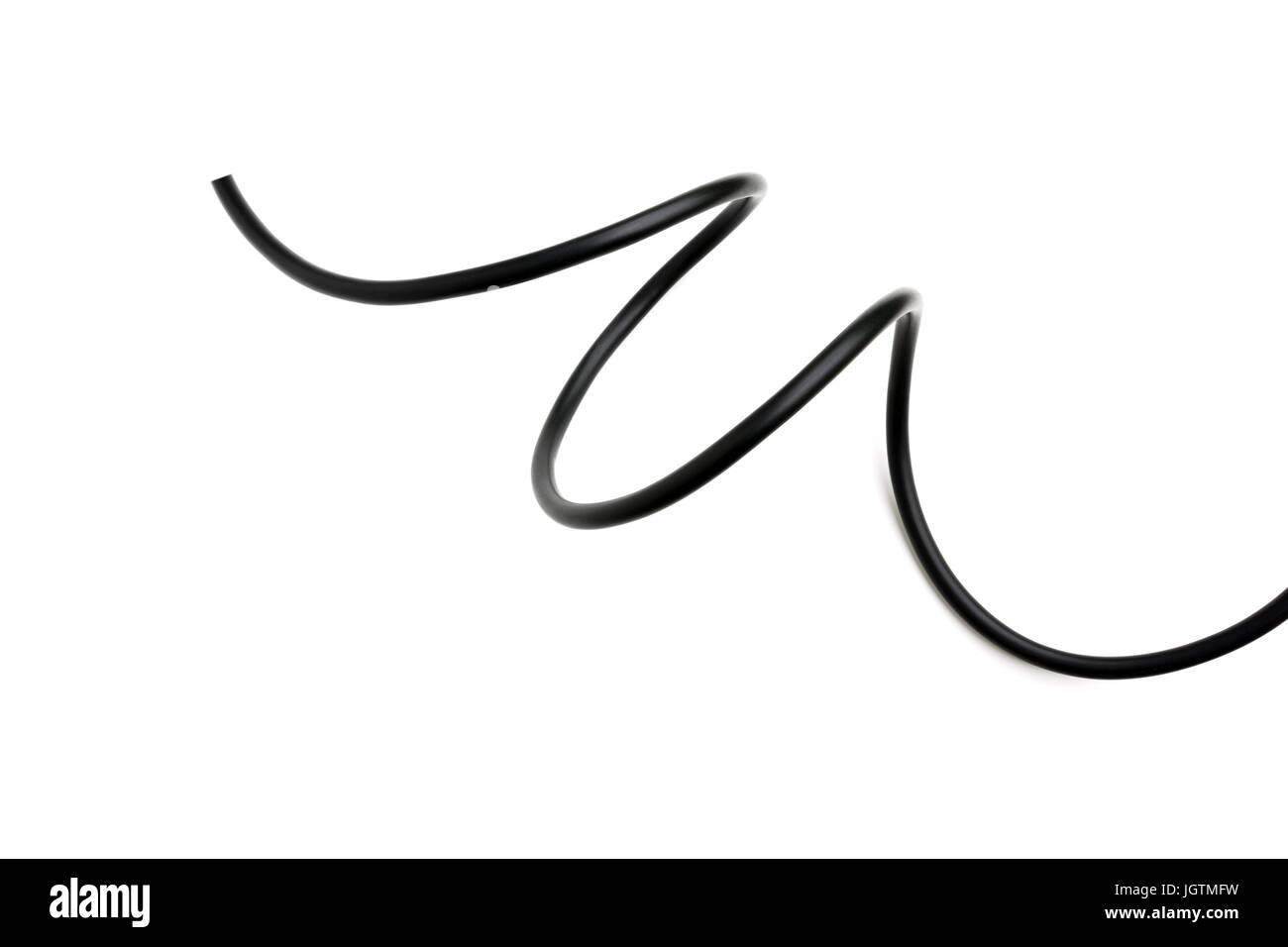 black wire isolated on a white background abstraction Stock Photo - Alamy