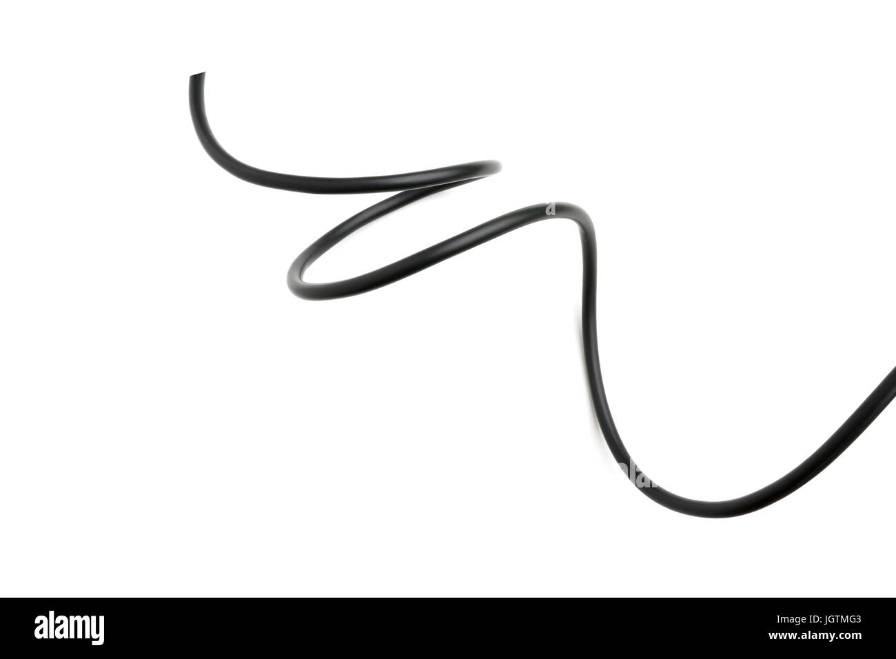 black wire isolated on a white background abstraction Stock Photo - Alamy
