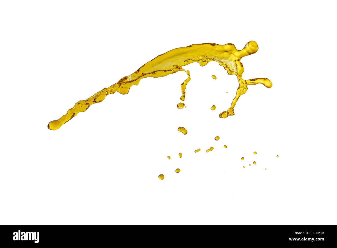flying beautiful engine oil isolated over white background and many ...
