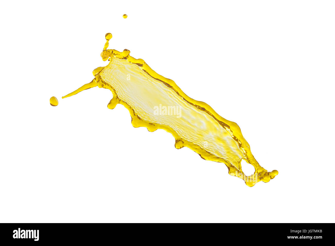 beautiful flying yellow splash isolated over white background Stock ...