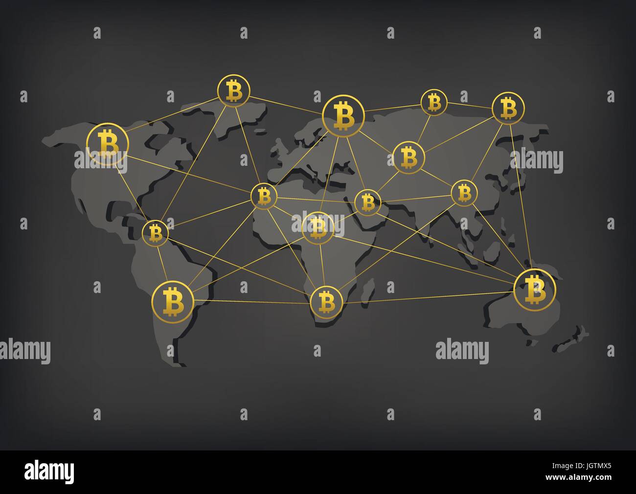 Bitcoin cryptocurrency digital payment system Stock Vector Image & Art ...