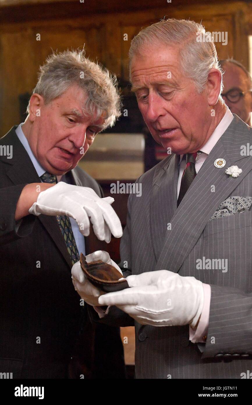 The Prince of Wales is joined by Professor David Austin (left) as he ...
