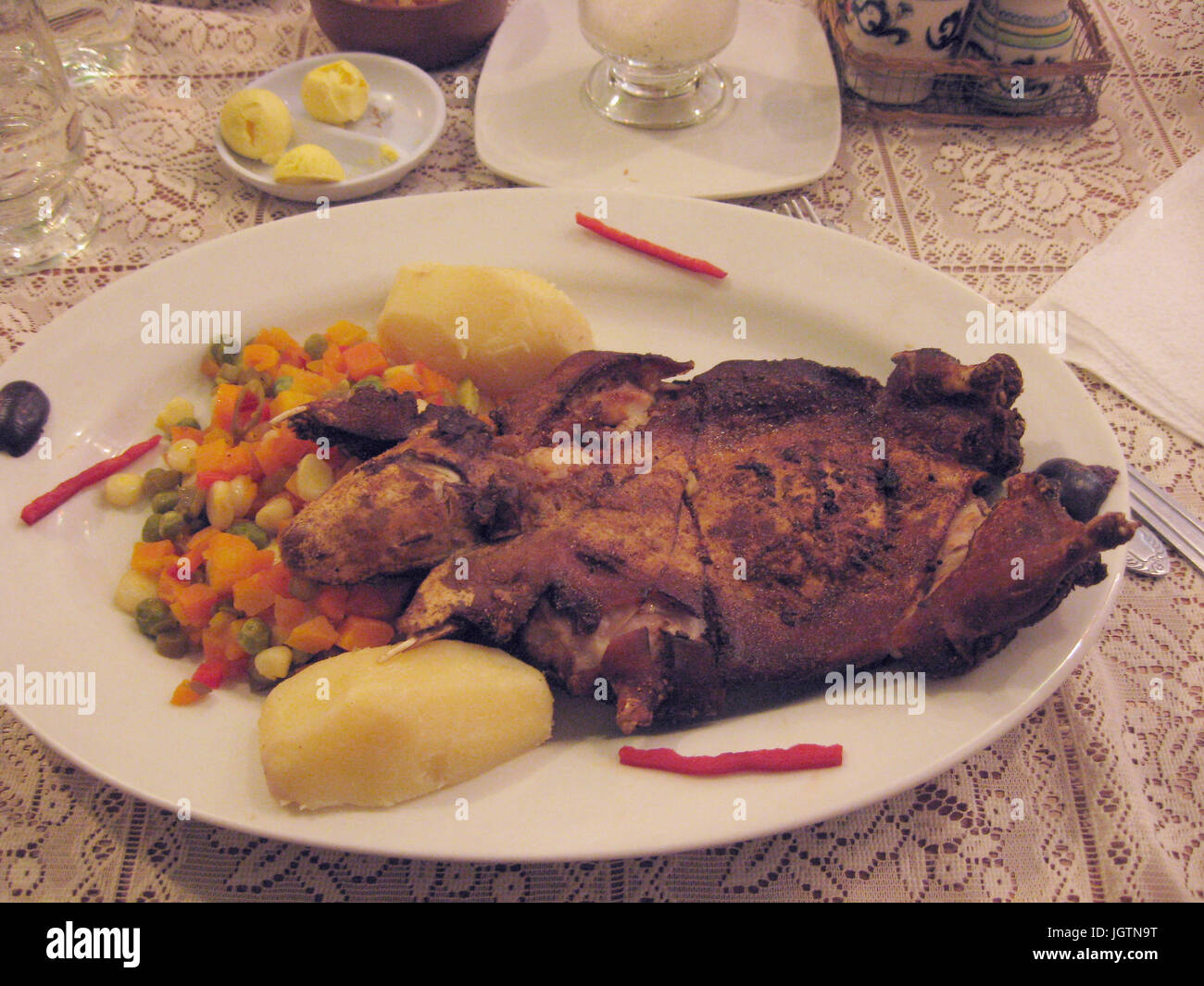 " Typical plate, El Cuy, Puno, Lima, Peru Stock Photo - Alamy