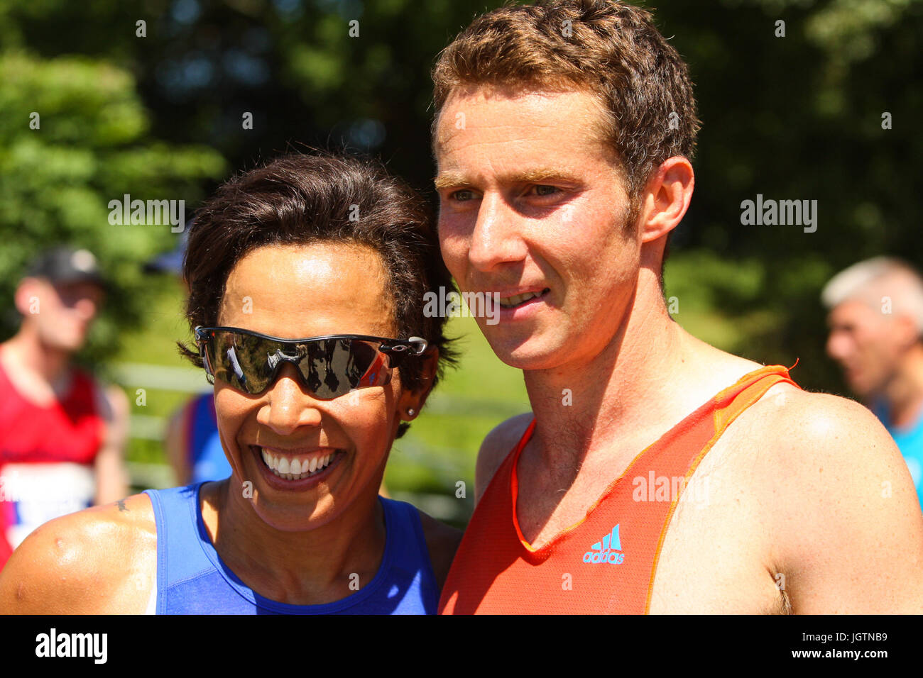 Dame Kelly Holmes poses for a photo before the Bewl 15 Running Race ...