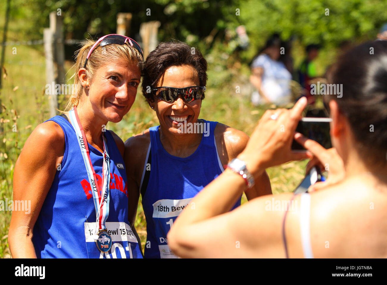 Dame Kelly Holmes poses for a photo before the Bewl 15 Running Race ...